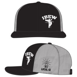 LOCAL 42 IBEW USA MADE HAT BLACK/WHITE