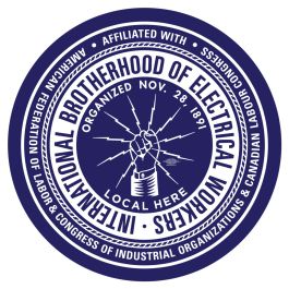 IBEW YOUR LOCAL HERE NAVY ROUND STICKER UNION MADE PICK YOUR SIZE AND ...