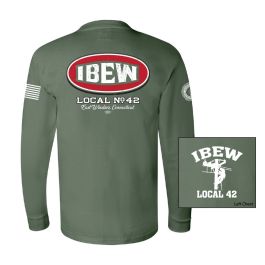 IBEW LOCAL 42 ORIGINAL OG USA MADE T-SHIRT UNION PRINTED LONG SLEEVE HG